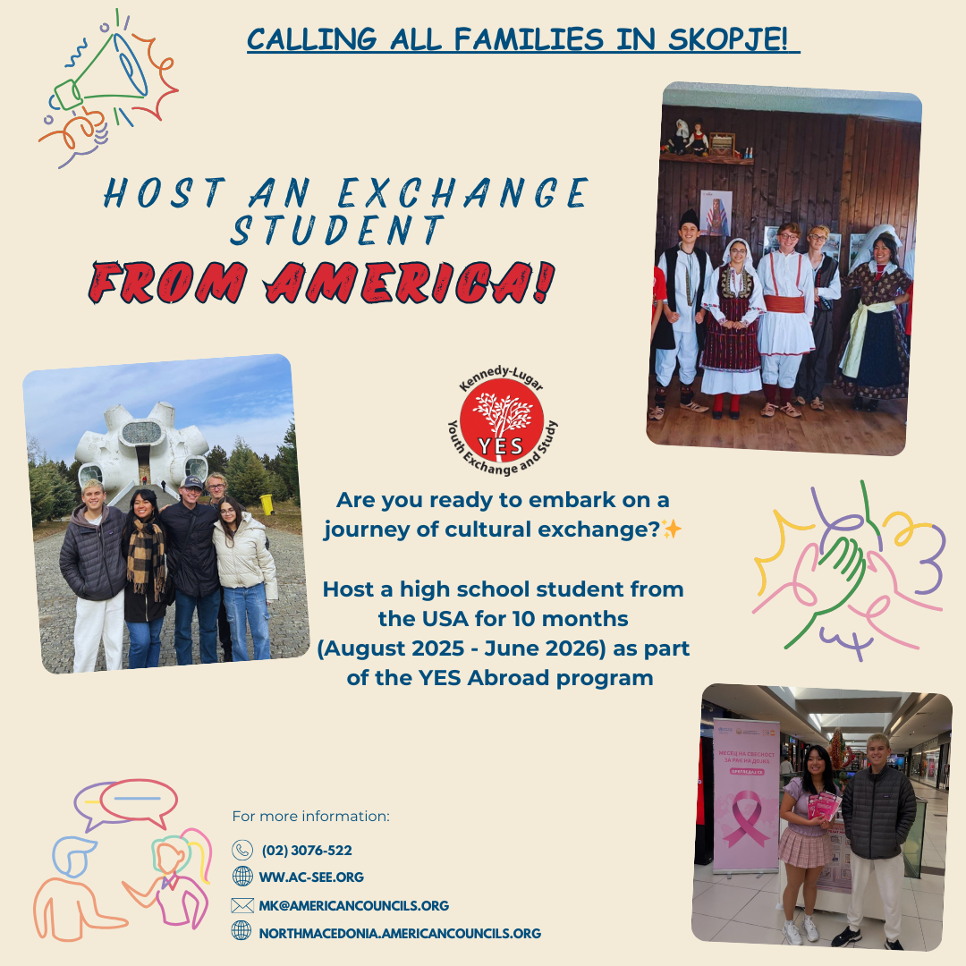 YES Abroad at AHSS – Call for Host Families – American High School Skopje