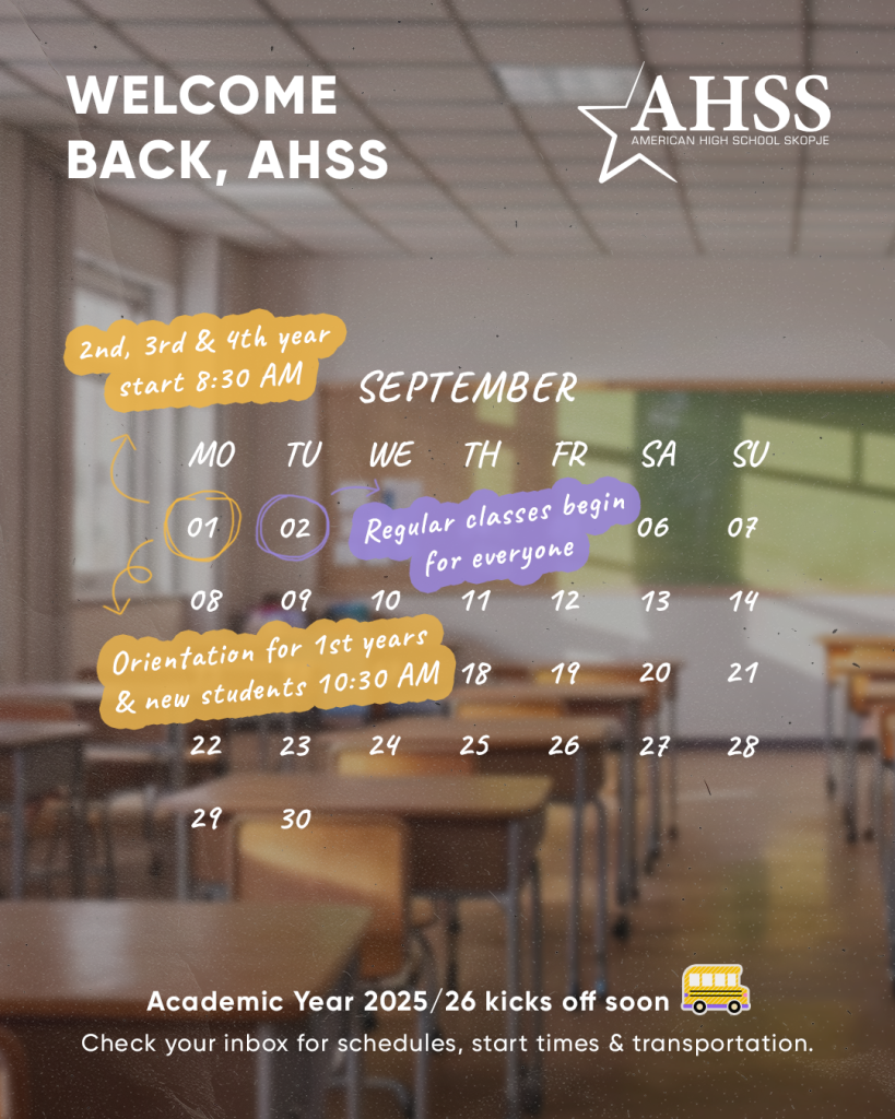 Welcome back! – American High School Skopje